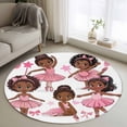 4ft Round Rug Pink Ballet Dancer Area Rugs for Living Room Bedroom ...