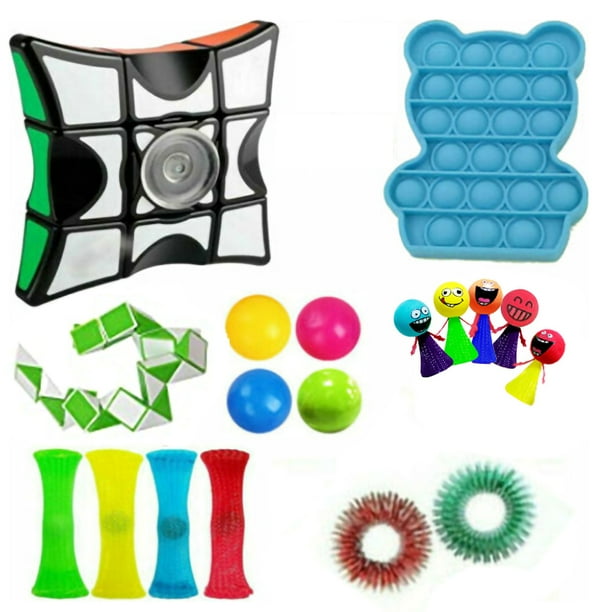 Jianama Push Bubble Sensory Toys Kit Plastic Gyro Anti-stress Puzzles ...
