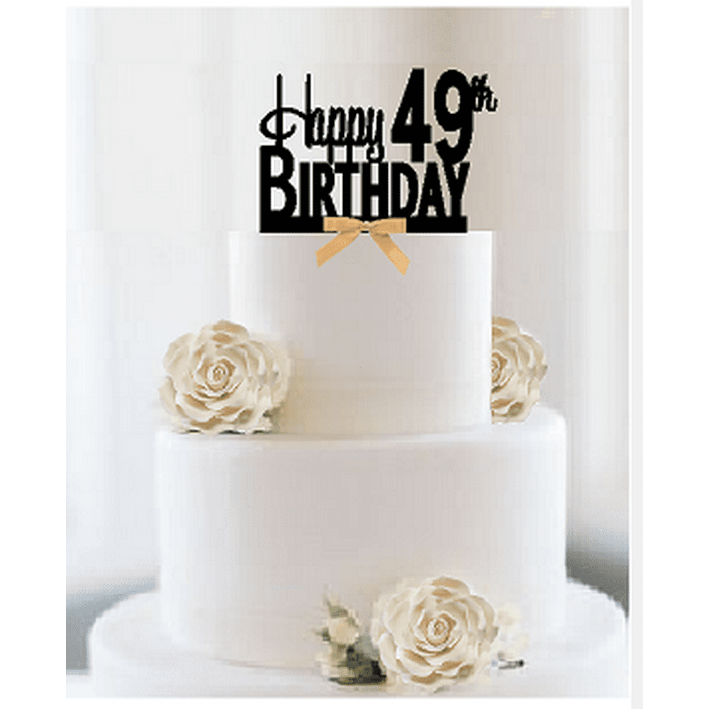 Item#49CTGR - Happy 49th Birthday Elegant Cake Decoration Topper with ...