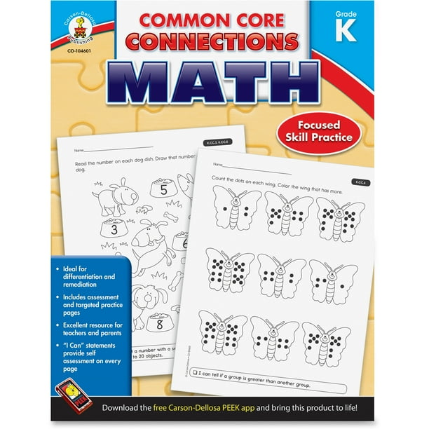 Carson-Dellosa Common Core Connections Grade K Math Workbook for ...