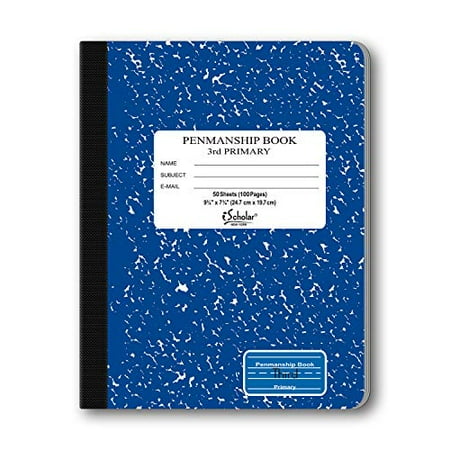iScholar Grade 3 Primary Composition Notebook, 7.5 x 9.75 Inches, 50 ...