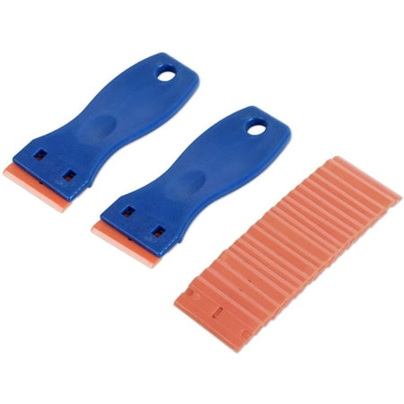 Plastic Razor Blade Scraper, 2-Pack Scraper Tools with 20-Pack Plastic ...