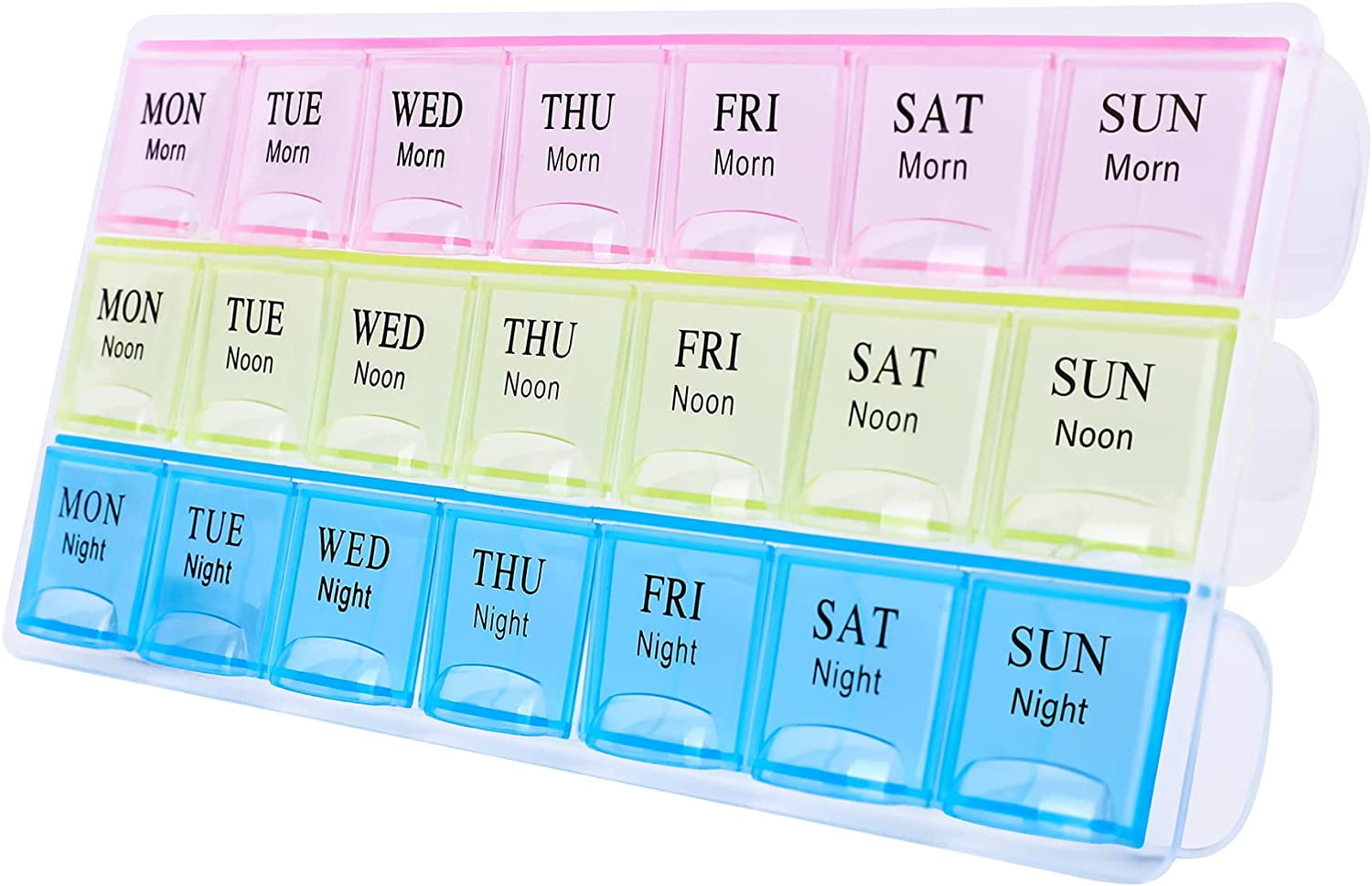 Large Weekly Pill Organizer 3 Times A Day, Moisture-Proof 7 Day Pill ...