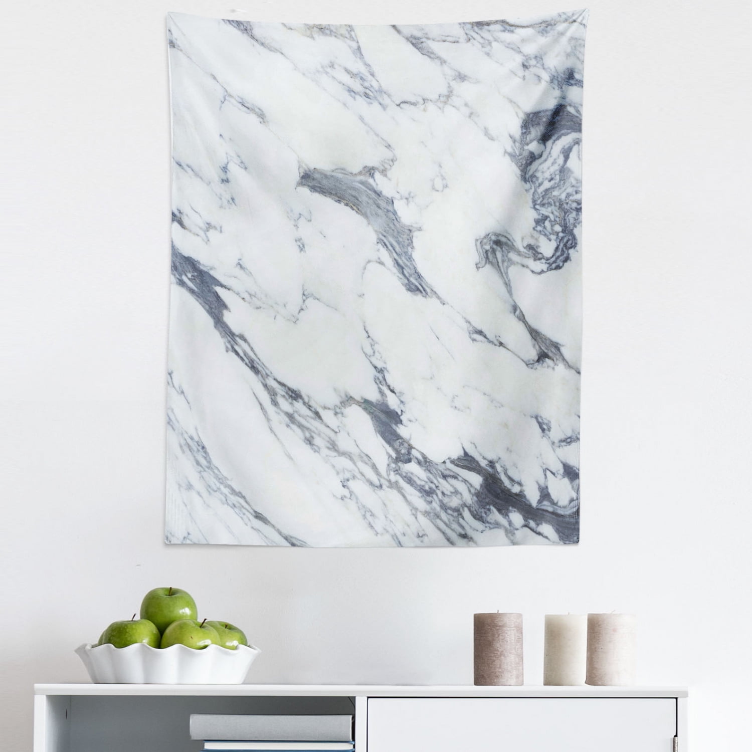 Marble Print Tapestry, Antique Marble Textured Ocean Style Organic ...