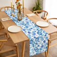 Blue Bubbles Cotton Linen Table Runner Watercolor Gradient Bubble ...