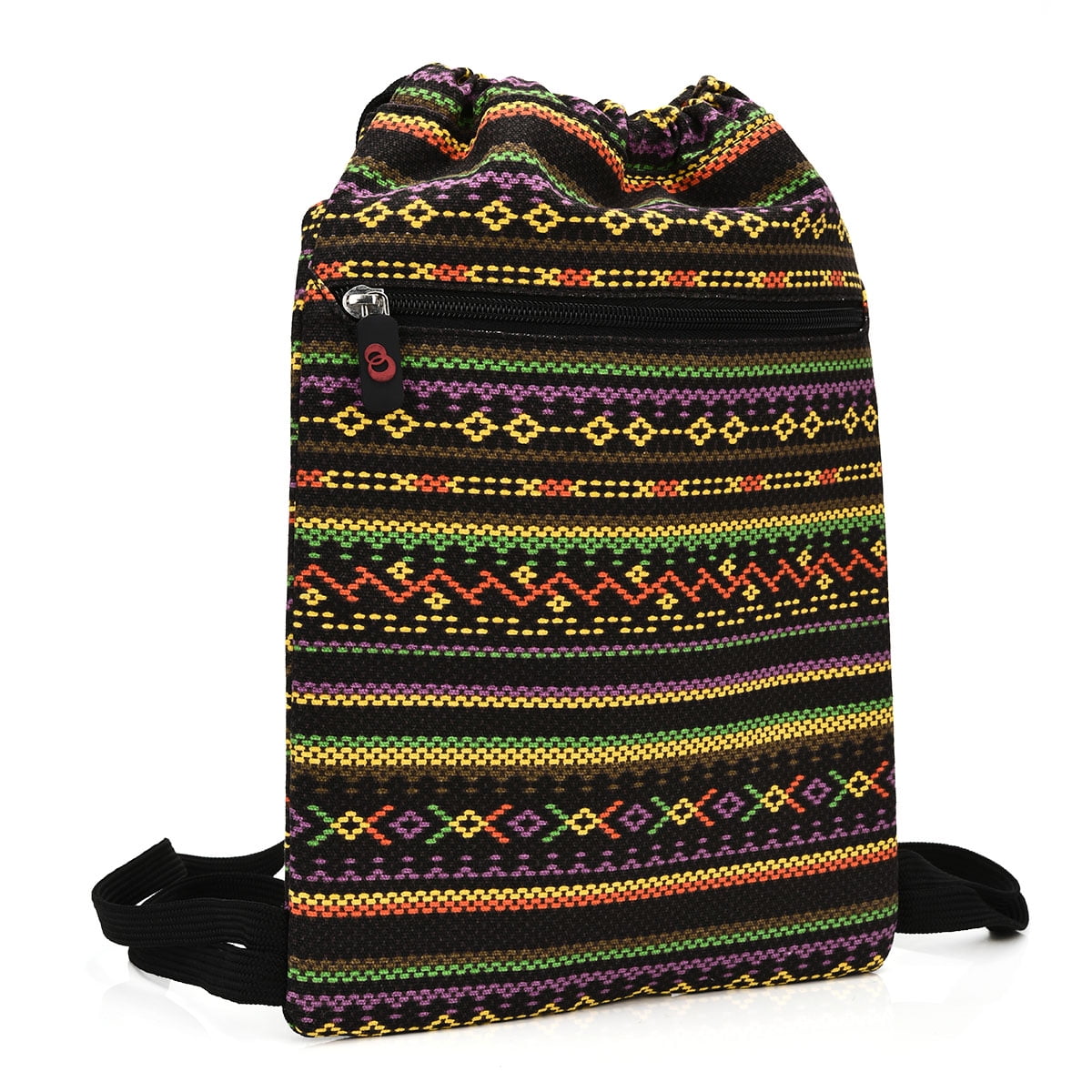 Canvas Knit Drawstring Backpack Travel,Outdoor ,Beach bag with pocket ...