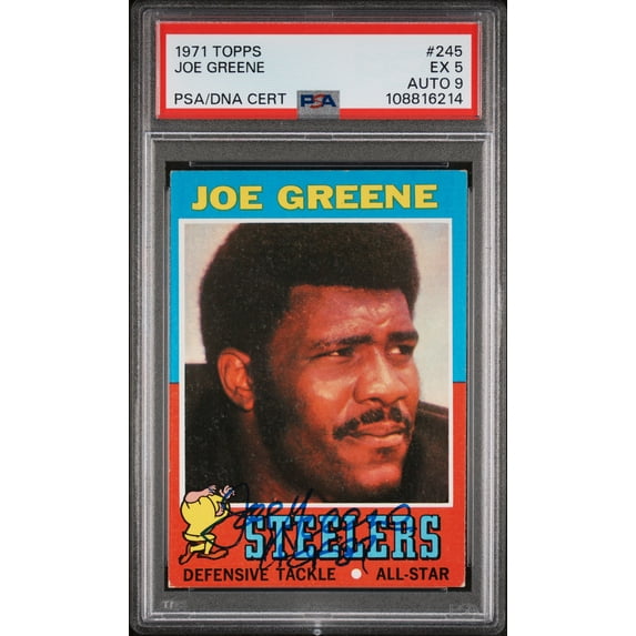 1971 Topps Joe Greene #245 PSA 5 Auto 9 - Walmart.com
