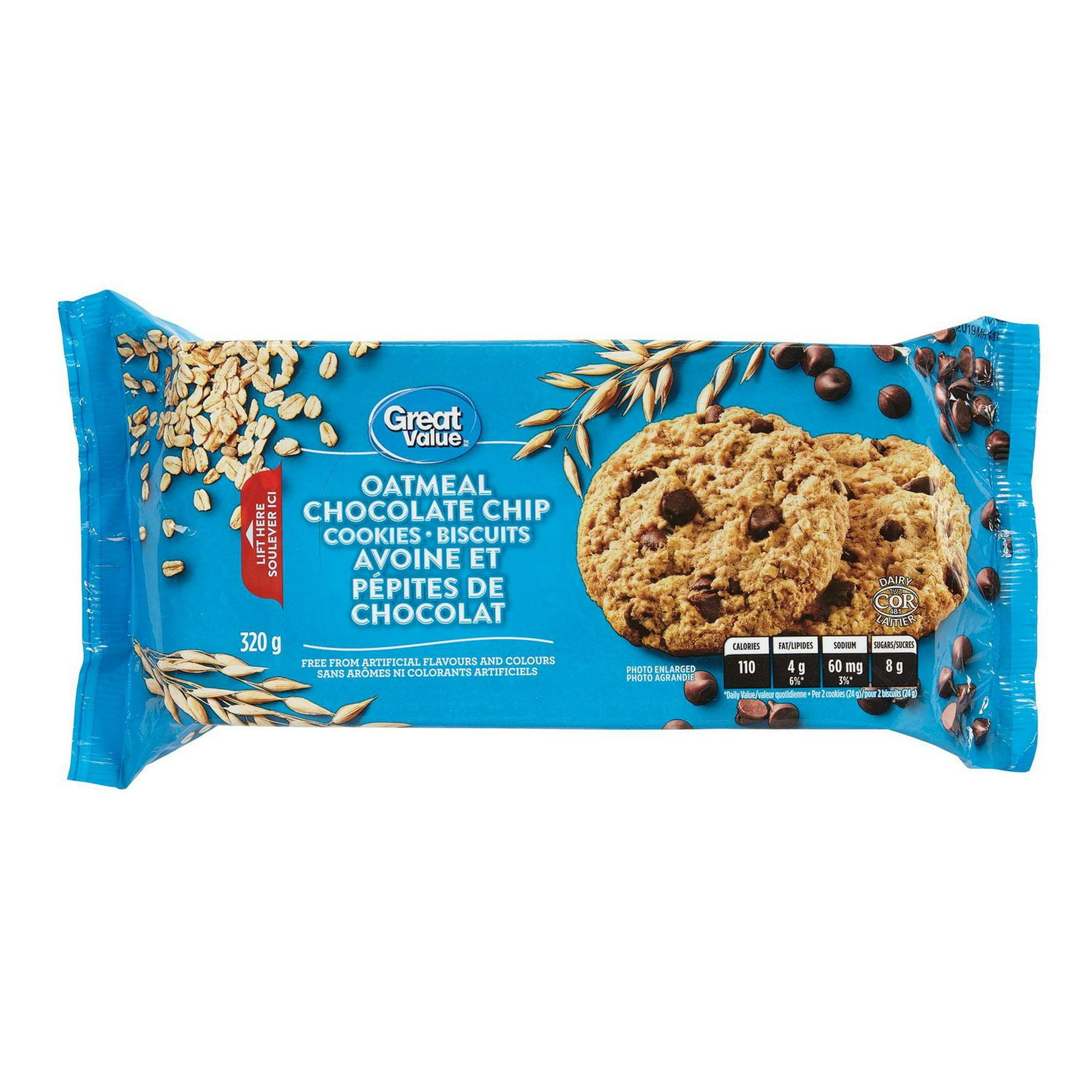 Click here for Great Value Oatmeal Chocolate Chip Cookies 320 G prices