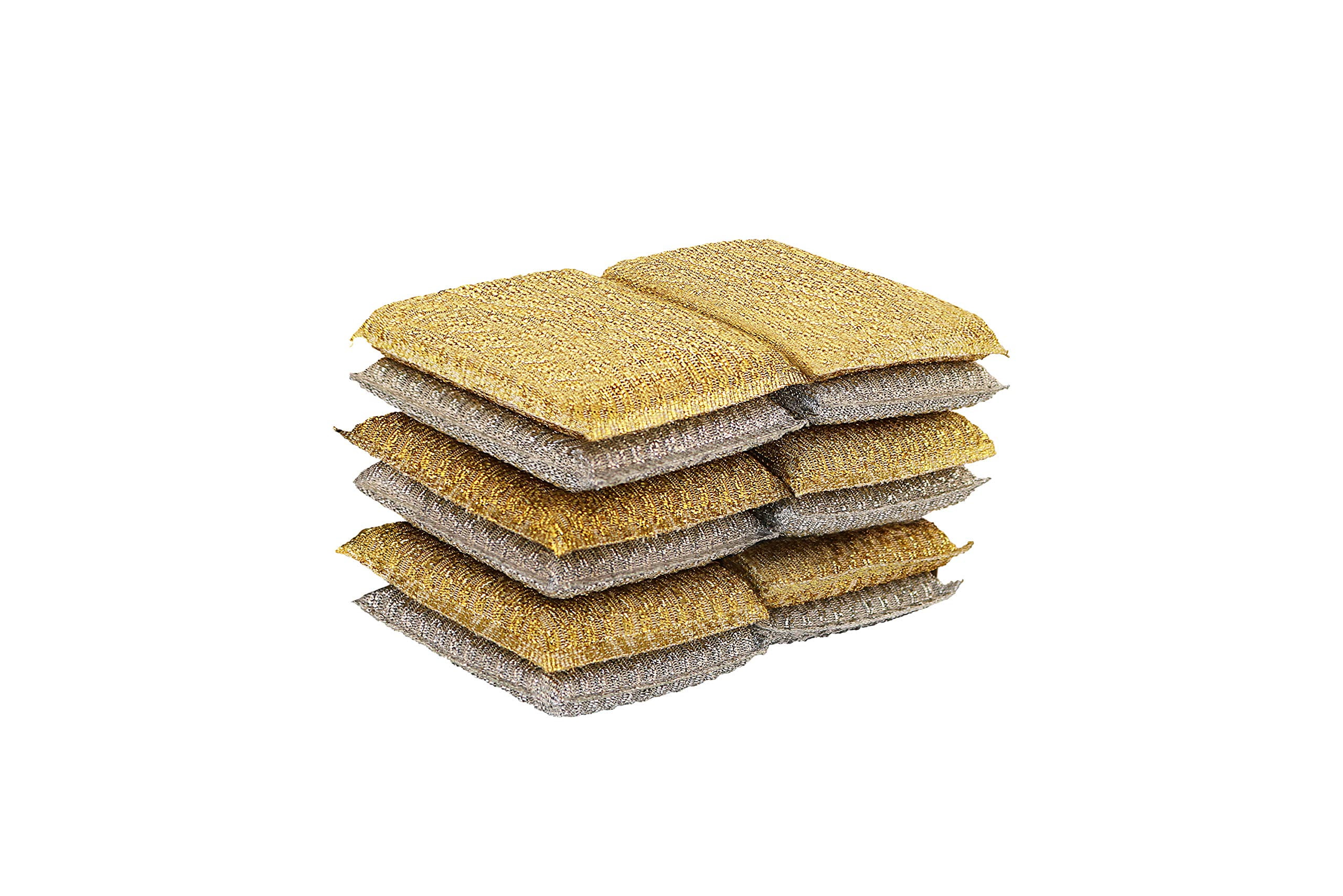 Superio Gold and Silver Kitchen Metallic Sponges Scrubber (12 Pack ...