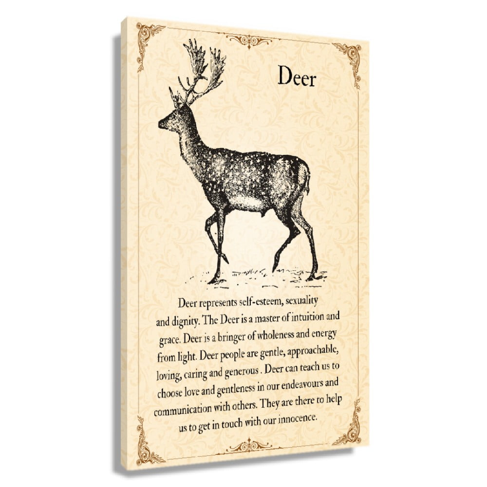 Deer Quotes Wall Art Knowledge Poster Vintage Animal Wall Art ...