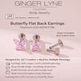 Small Butterfly CZ Solitaire Flat Back Stud Earrings Body Piercings by ...
