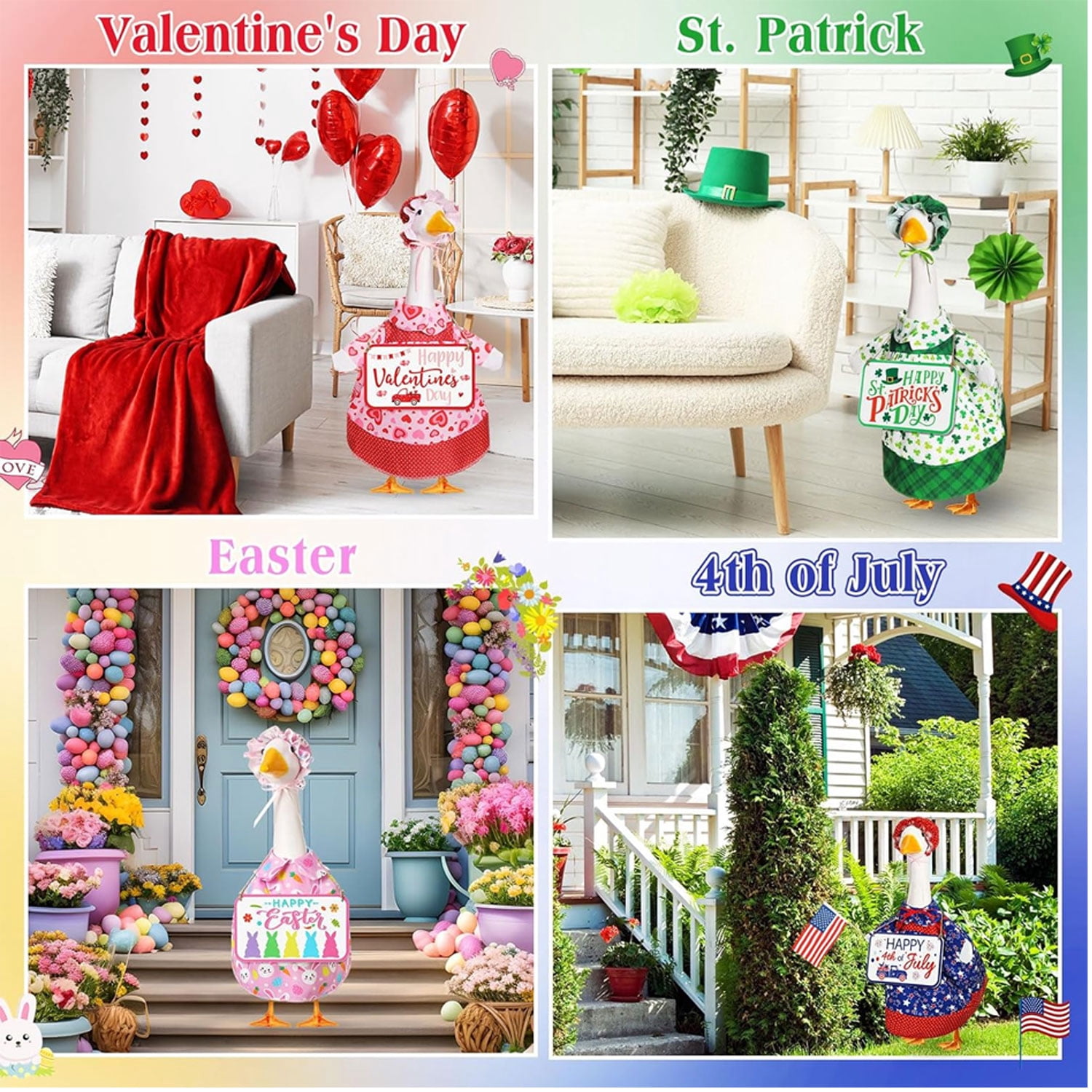 JASKFLY Summer Porch Goose Outfits Spring Porch Goose Clothes Porch ...