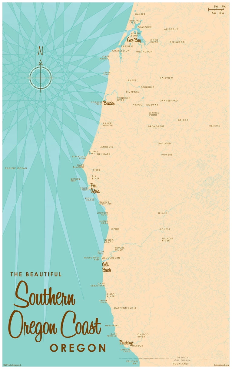 Map Southern Oregon Coast