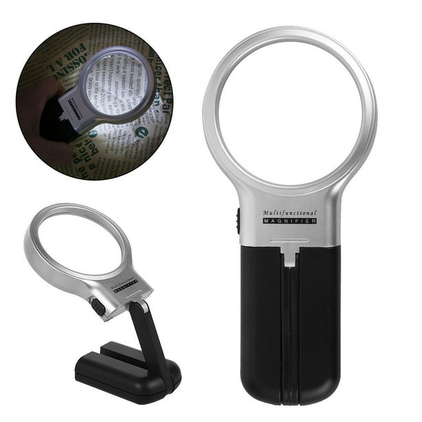 POINTERTECK Magnifying Glass with 2 LED Light 3X Battery Powered ...
