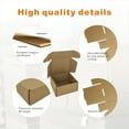 CH-BOX 50 Pack 4x4x2'' Small Corrugated Box Mailers, Kraft Cardboard ...