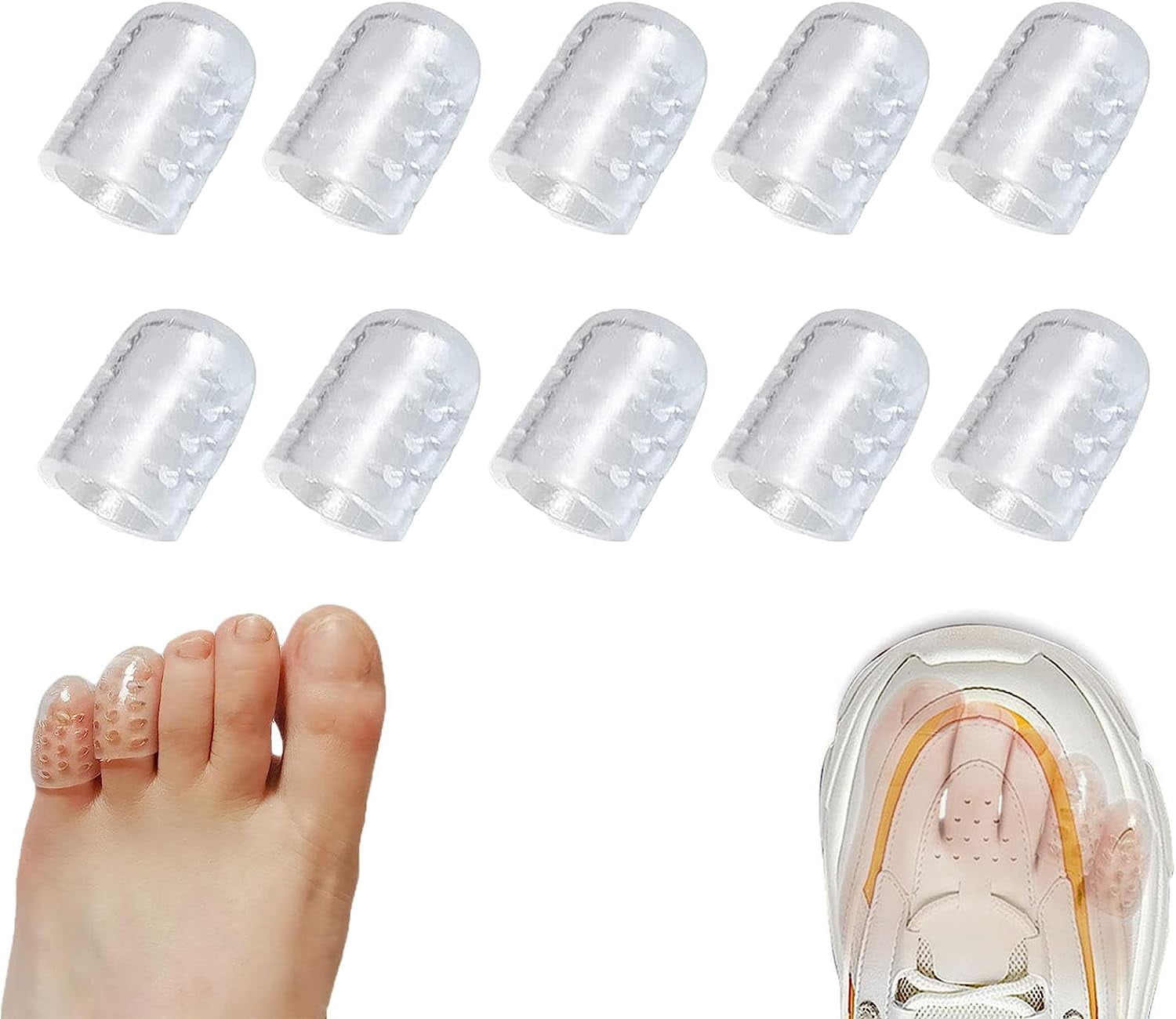 Silicone Anti-Friction Toe Protector,Silicone Breathable Toe Covers,for ...