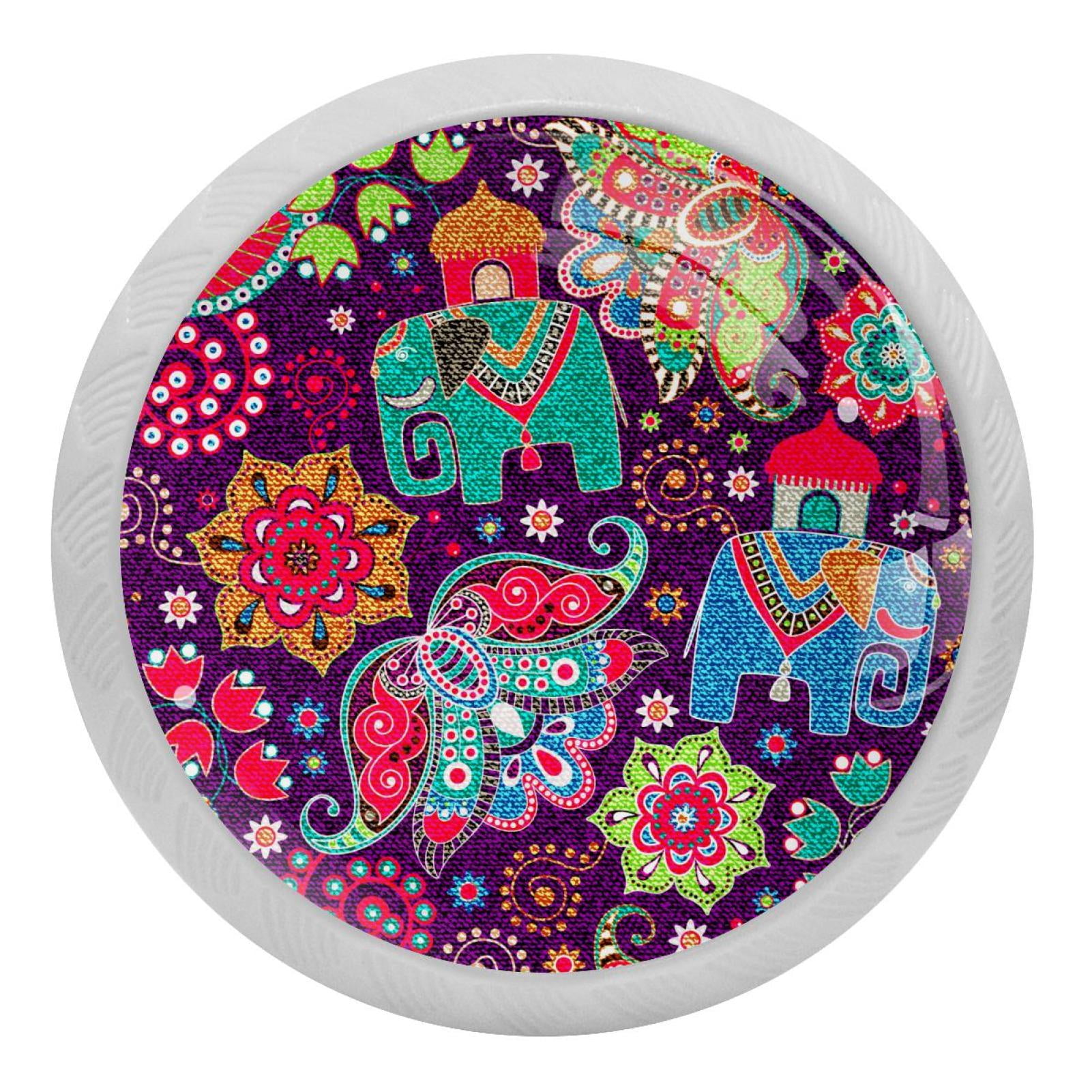 4PCS Round Elephant Cabinet Fluorescence Knob Glowing in the Dark ...