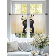 Black Cat Sheer Curtains for Living Room Bedroom Cute Animals Bees ...