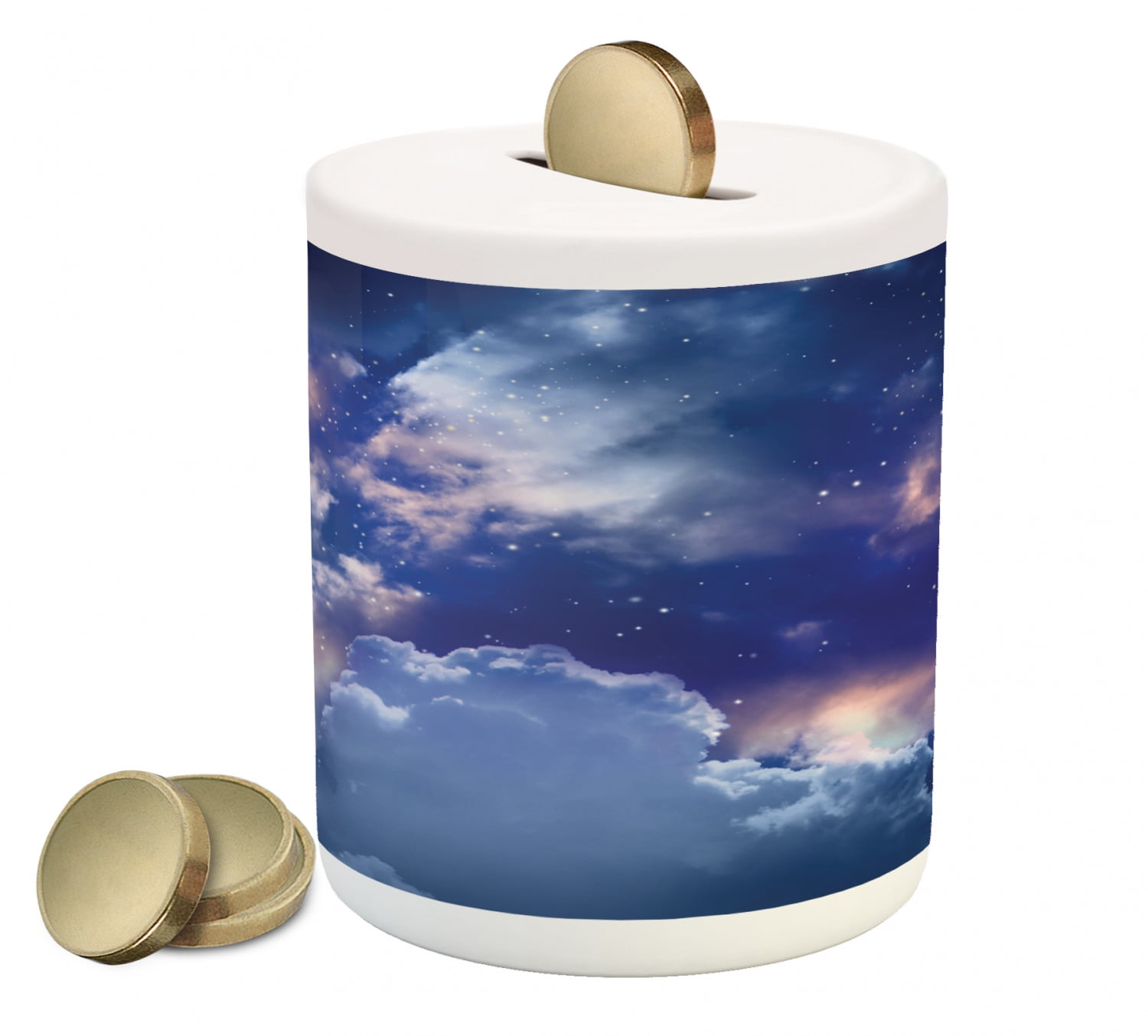 Space Piggy Bank, Magic Sky View with Star and Clouds Celestial ...
