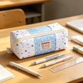 Pencil Case Colorful Star Splicing Pen Pouch Contrast Color Stationery ...
