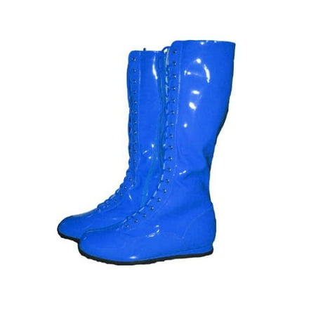 Blue Adult Pro Wrestling Boots WWF WWE Costume Super Hero Mens Shoes ...