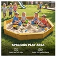 Wooden Sandbox with Canopy and 4 Bench Seats, Large Outdoor Sand Box ...