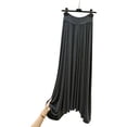 Ashirexll Long Skirts for Women Solid Color Drawstring Elastic Waist ...