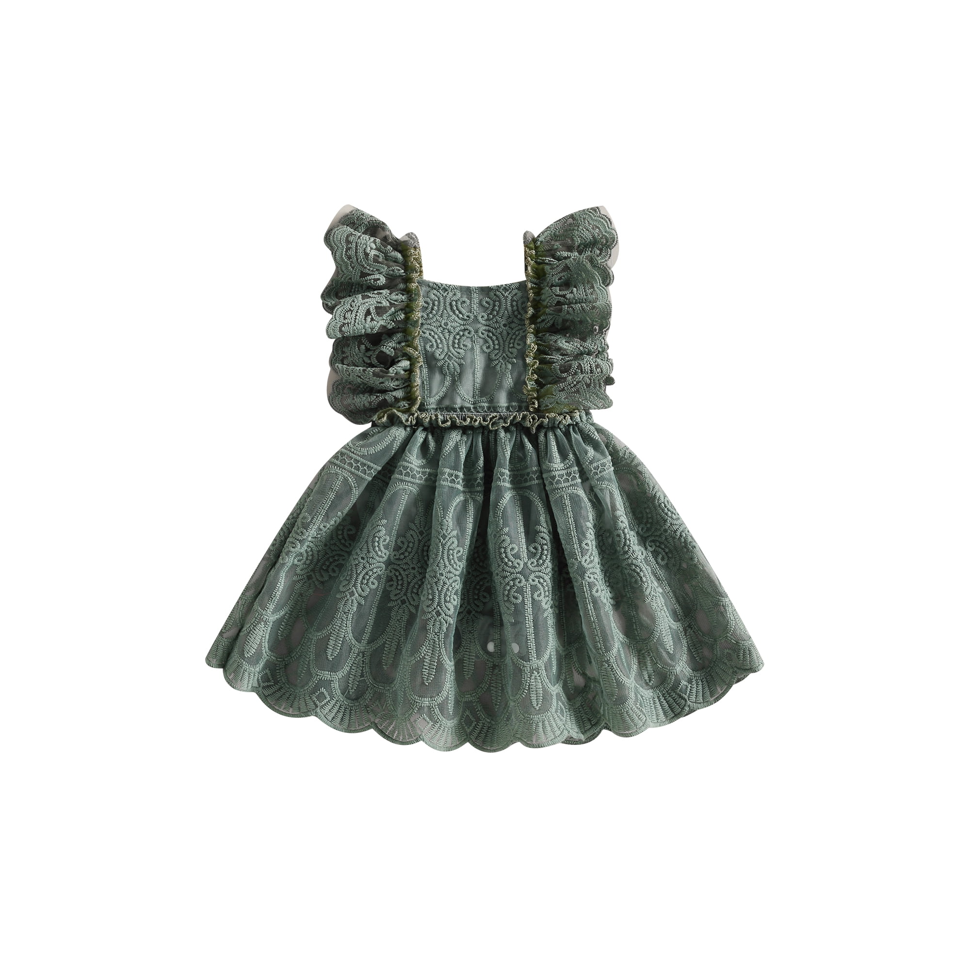 Click here for Fortune Baby Girl Romper Dress Ruffle Sleeve Lace... prices