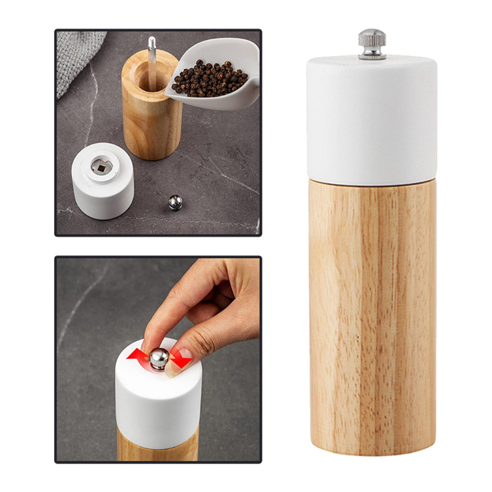 Wooden Pepper and Salt Mill with Ceramic Grinding Core Spice Shaker ...