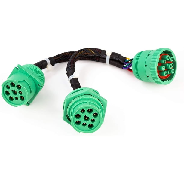 TYPE2 SAE J939 Splitter Y Cable 9pin Data Power Extension Cable for ...