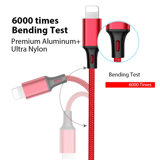 3 In 1 USB Cable For 'IPhone XS Max XR X 8 7 Charging Charger Micro USB ...
