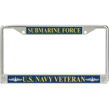 U.S. Navy Submarine Force Veteran Silver Dolphins License Plate Frame ...
