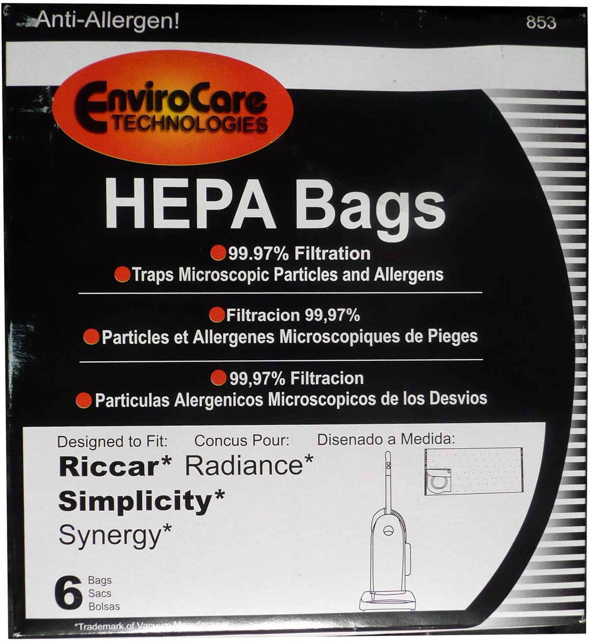 EnviroCare 6 Riccar Radiance Simplicity Synergy Style X HEPA Vacuum ...