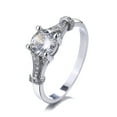 Sterling Silver Vintage Engagement Ring with crystals from Swarovski ...