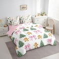 Feelyou Pink Ribbon Twin Bedding Sets 7pcs, Xmas Tree Gingerbread Man ...