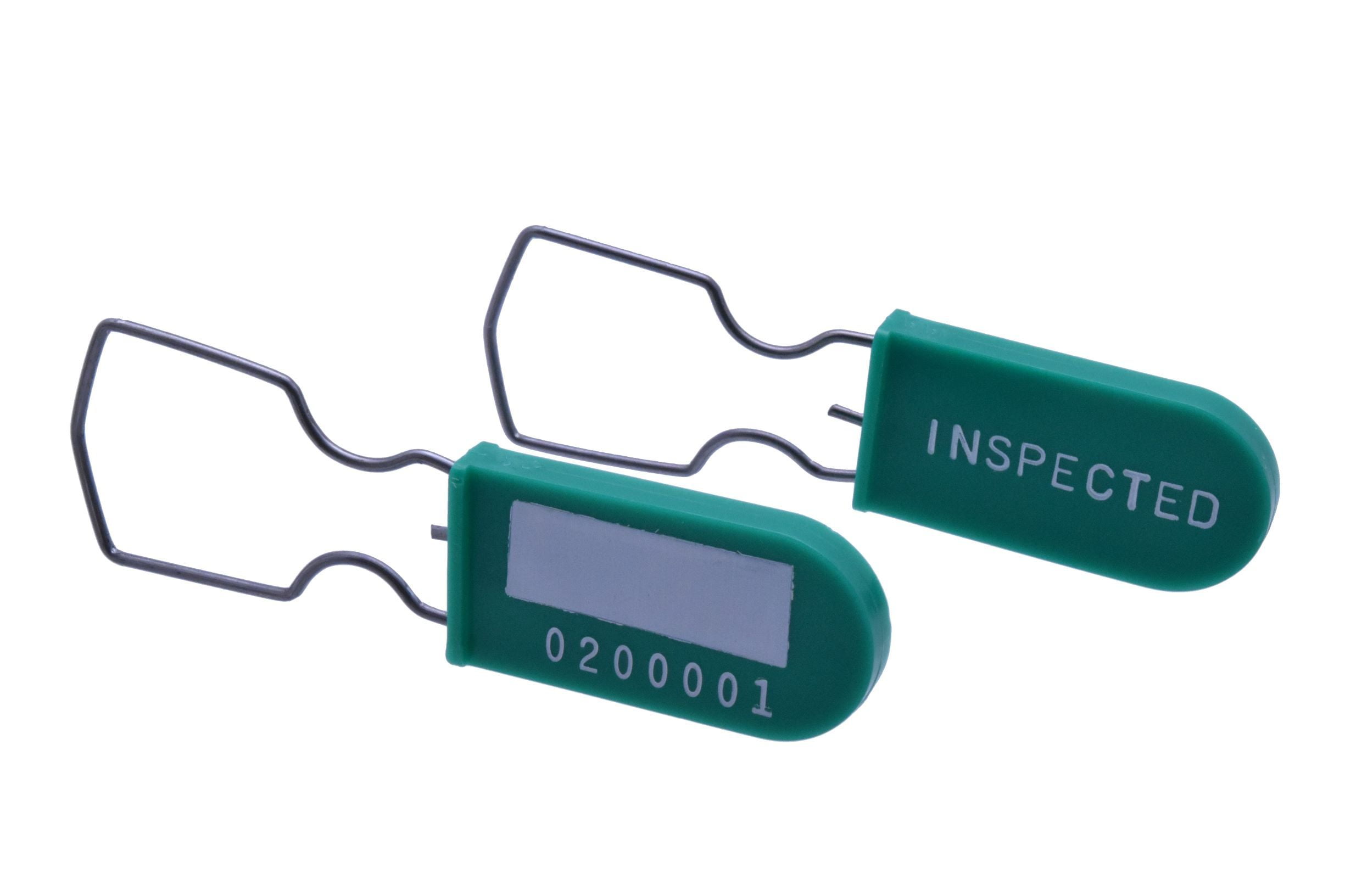 100 Green Inspector Inspection Tags Plastic Padlock Security Seal ...