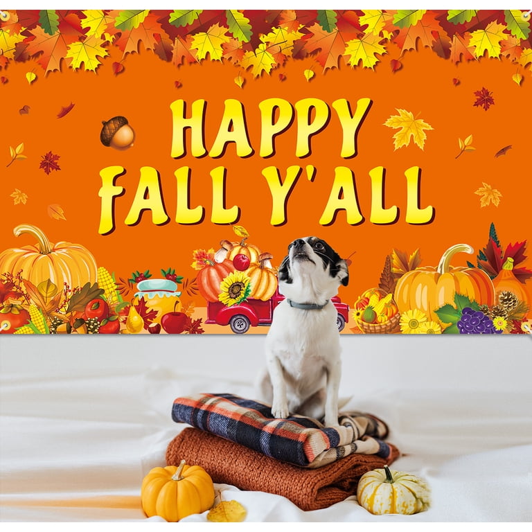 Fall Classroom Door Decorations Happy Fall Y'all Backdrop Banner 73 X ...