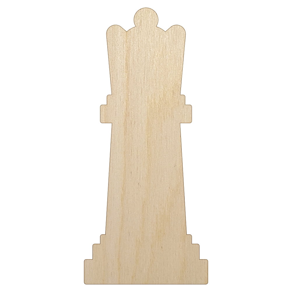Chess Queen Piece Wood Shape Unfinished Piece Cutout Craft DIY Projects ...