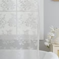Extra Long White Lace Shower Curtain with Attached Valance, 84 Inch ...