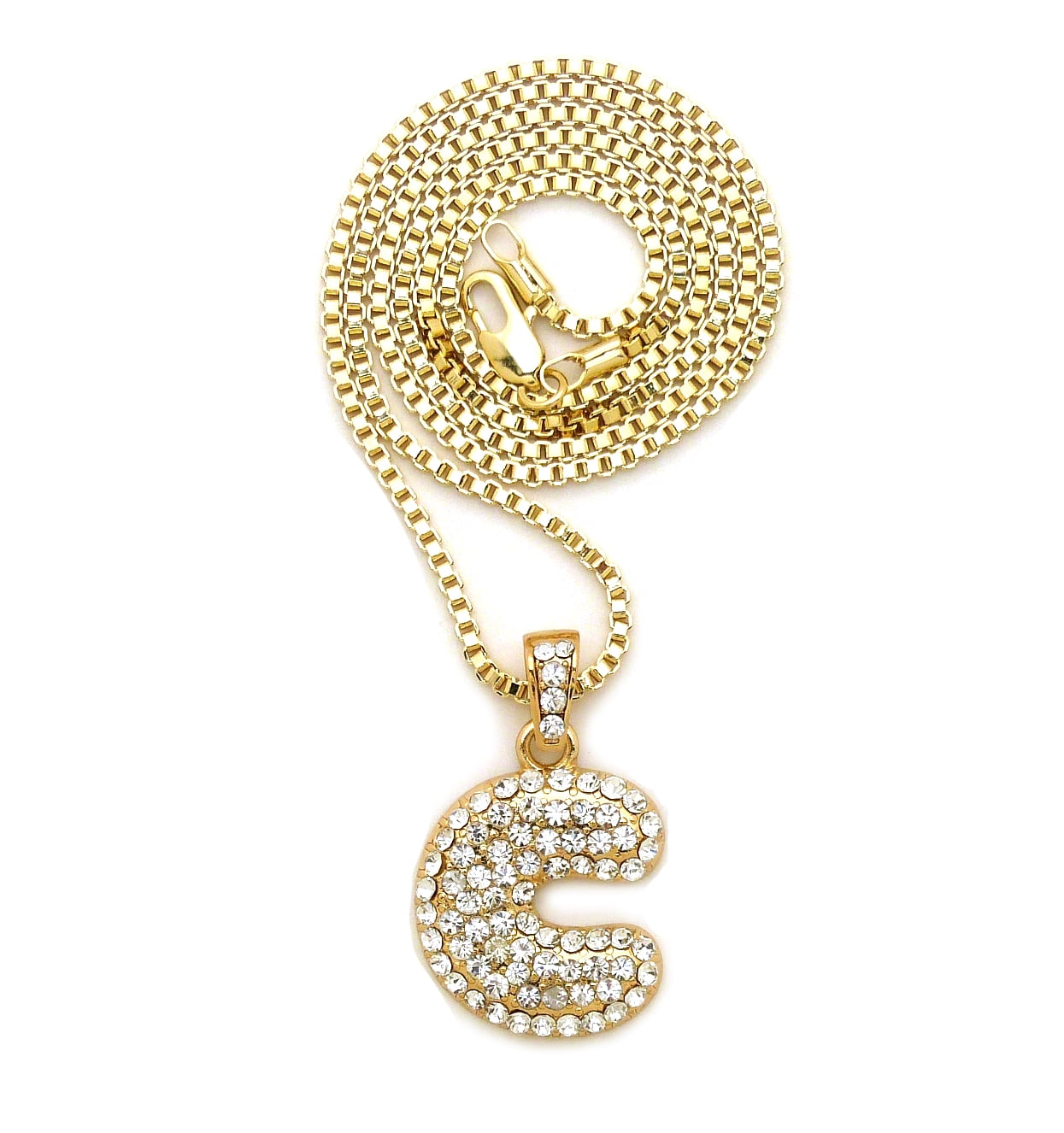 Unique Fashion 21 Unisex Bubble Initial Letter Alphabet C Pendant 2mm ...