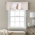 Bunny Plaid Valances for Windows Rustic Farmhouse Beige Checked Animal ...