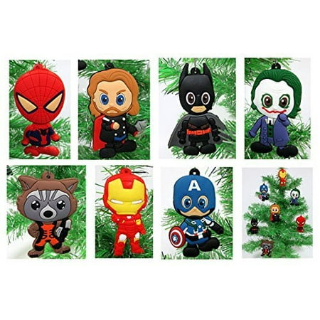 Comic Book Holiday Super Hero Christmas Ornament Set - Unique ...