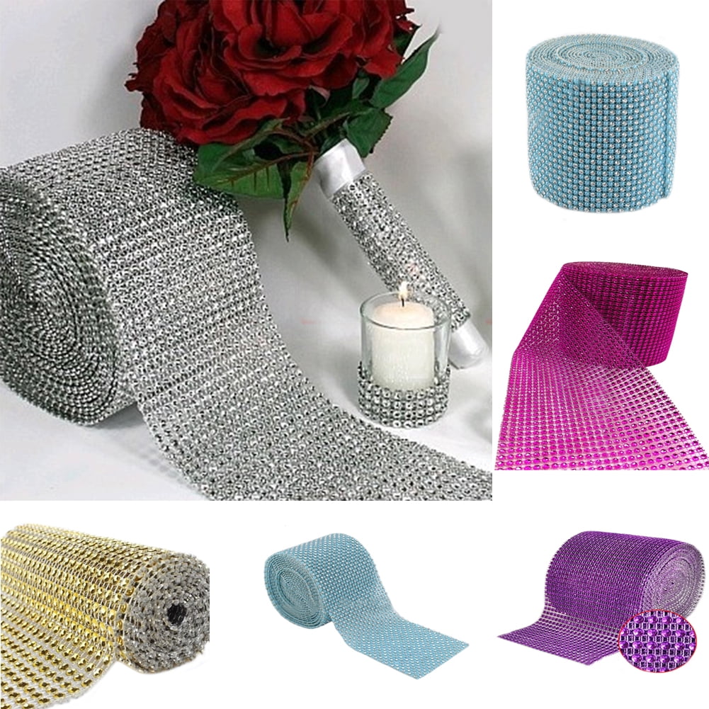 SPRING PARK 1 Yard Faux Diamond Bling Wrap, Faux Rhinestone Crystal ...
