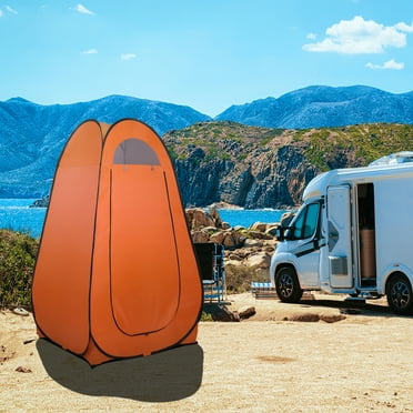 UBesGoo Portable Pop Up Shower Tent, Waterproof Oxford Fabric, Orange ...
