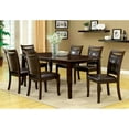 Dining Room Furniture Contemporary Espresso 7pc Set Dining Table w Leaf And 6x Chairs Dark ...