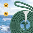 Boat Dock Lines 3/8'' x 15' Double Braided Nylon Green 4 Pack with Loop ...