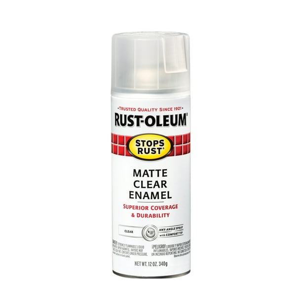 Clear, Rust-Oleum Stops Rust Matte Protective Enamel Spray Paint, 12 oz ...