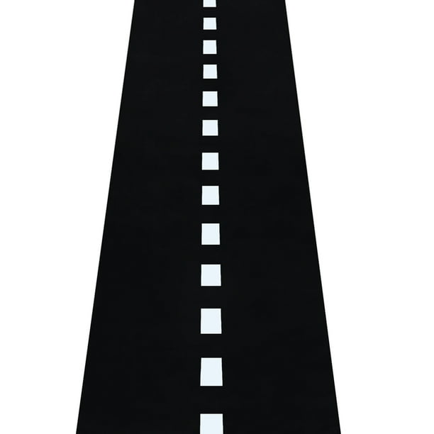 Racetrack Floor Ground Table Runner - Black Race Track Running Mat ...