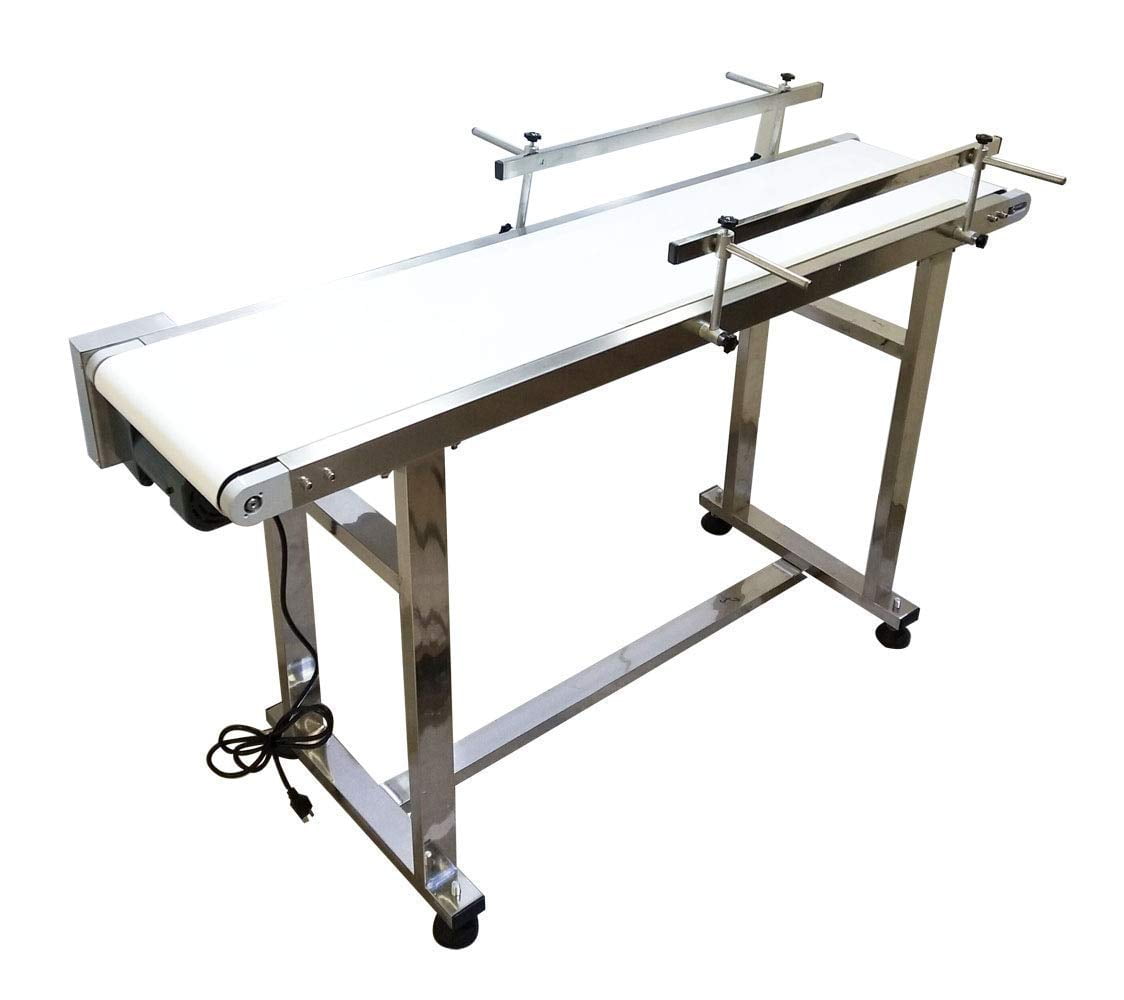 INTBUYING Packaging Machine Long Black PVC Flat Belt Conveyor 53 ...
