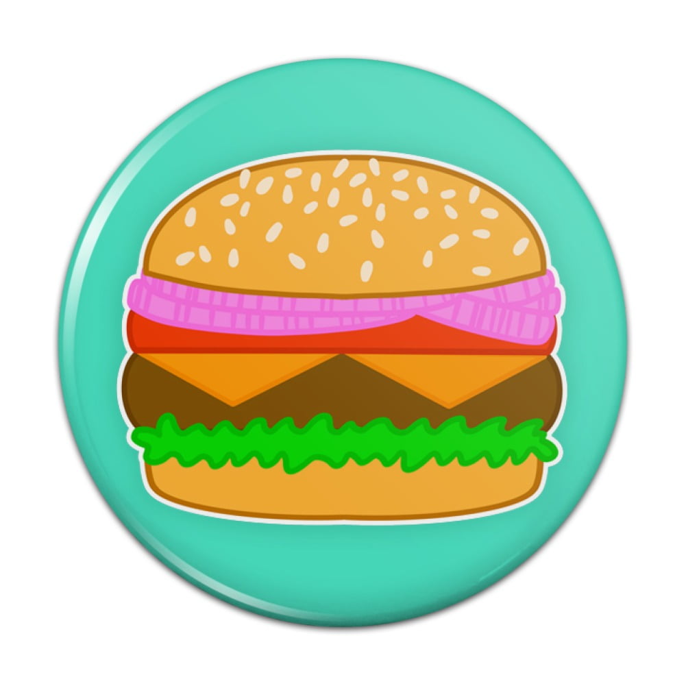 Simple Summer Hamburger Kitchen Refrigerator Locker Button Magnet ...